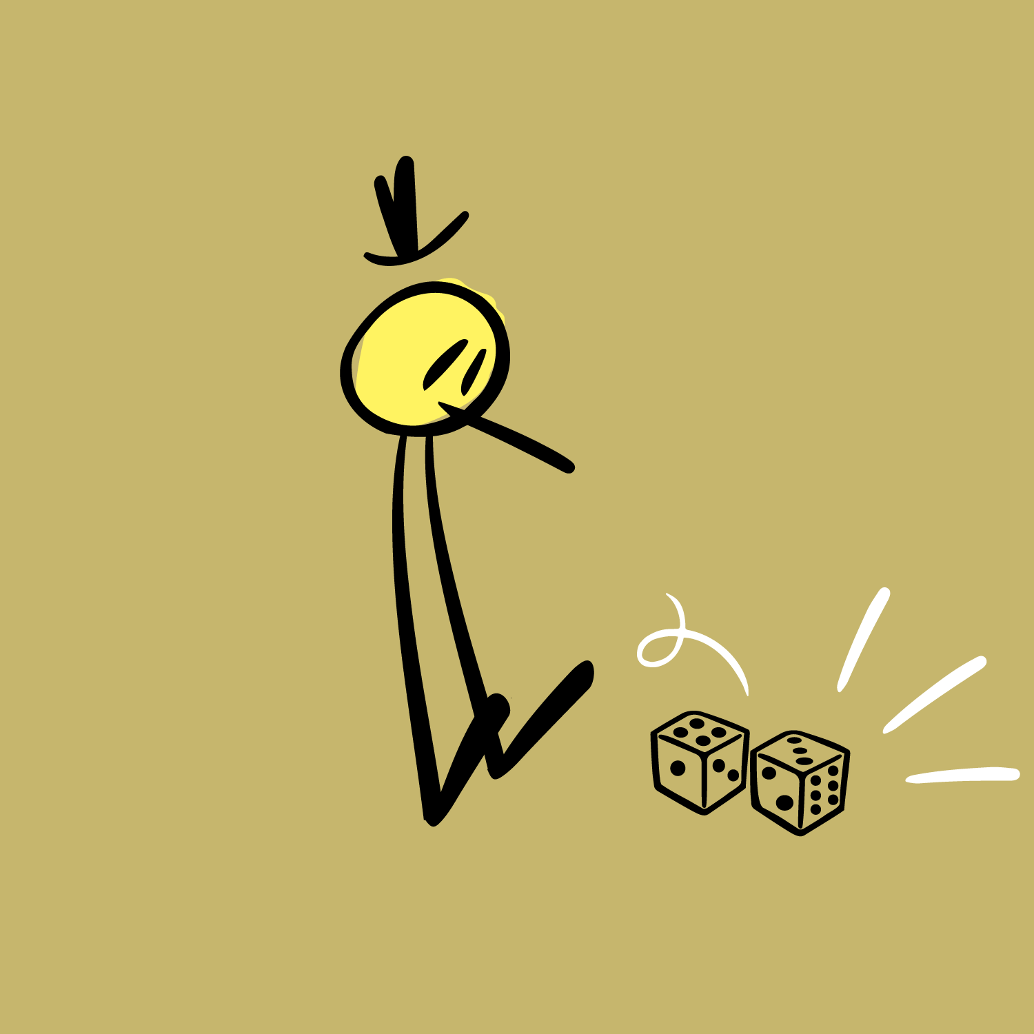 Vector character rolling dice · atipo illustrations