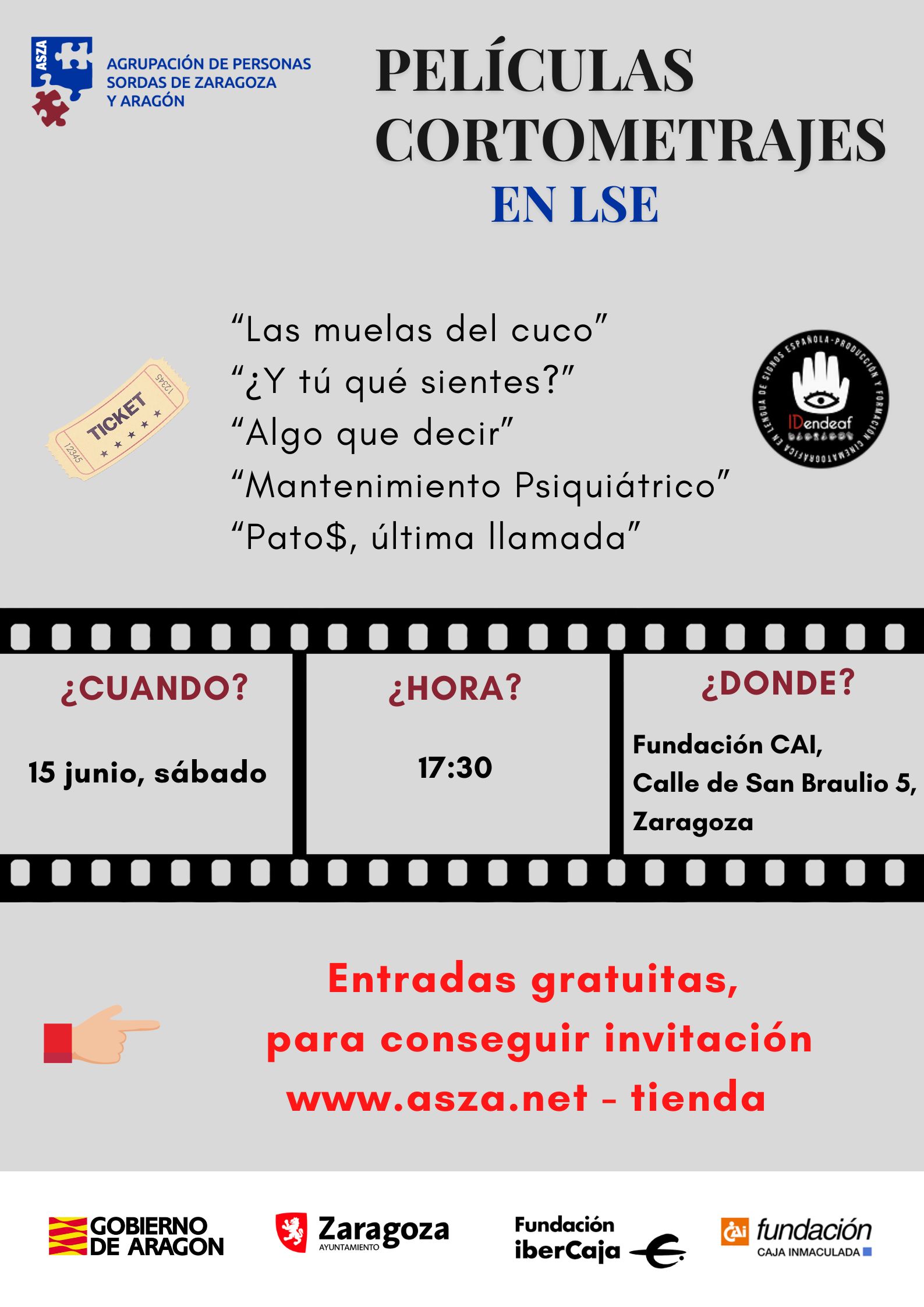 Proyección cortometrajes en lengua de signos española (LSE) · Fundación ...